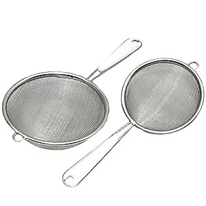 Chef Craft Basic Mesh Strainer, 3 and 4 Inch, 2 Piece Set, Stainless Steel