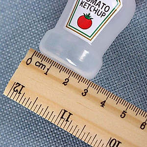 Mini Tomato Ketchup Bottle, 2 Pcs 25ML Portable Small Sauce Container Salad Dressing Container Pantry Containers for Bento Box