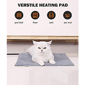 BurgeonNest Heated Cat Bed, Pet Heating Pad with Timer, 18" x 16" Upgraded Electric Heated Dog Bed with Temperature Adjustable Heated Pet Mat Warmer Blanket Auto Power-Off