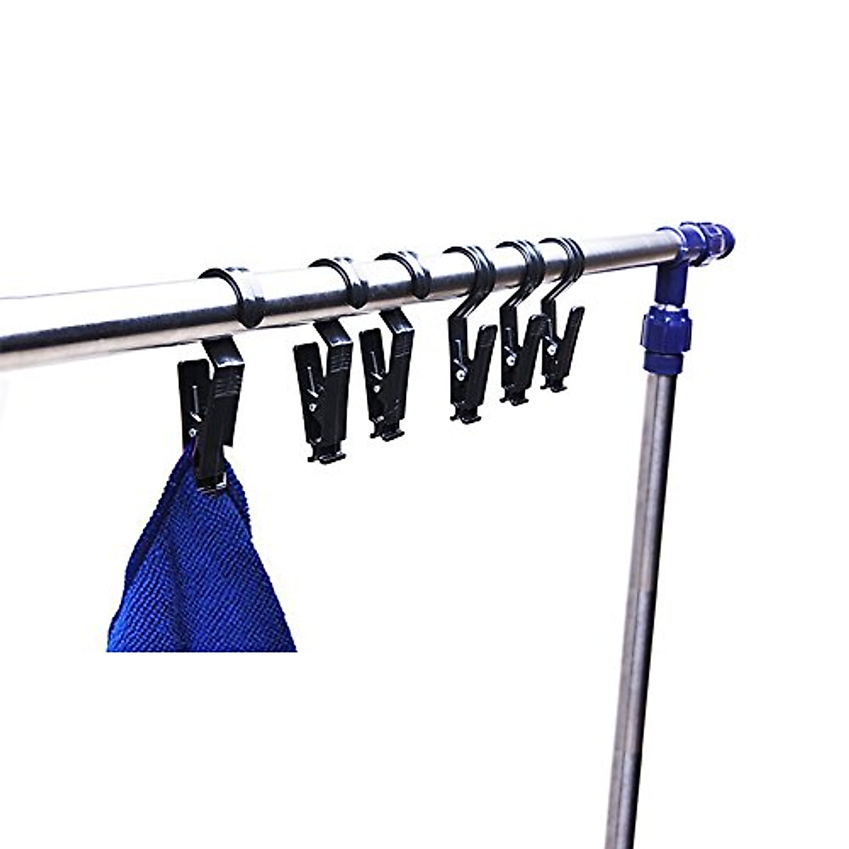 Vpang Super Strong Black Plastic Clever Clips Laundry Hooks Clothes Pins Hanging Clips for Home Office Workshop Travel, Pack of 10