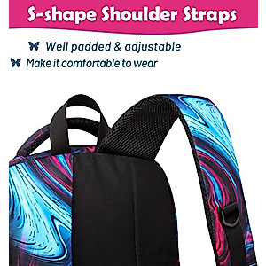 BLUEFAIRY Girls Backpack Teens Kids Elementary School Bags for Teenager Primary Bookbags Middle High School Lightweight Waterproof Sturdy Durable Gift (ROCK-FLOW