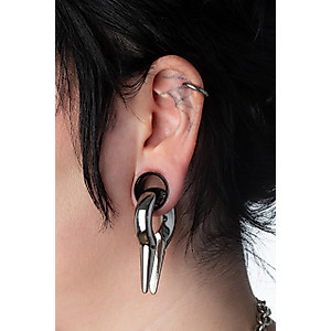 Pierced Owl Black Double Flared Tunnel Plugs in 316L Surgical Steel with Titanium IP, Sold as a Pair (25mm (1"))