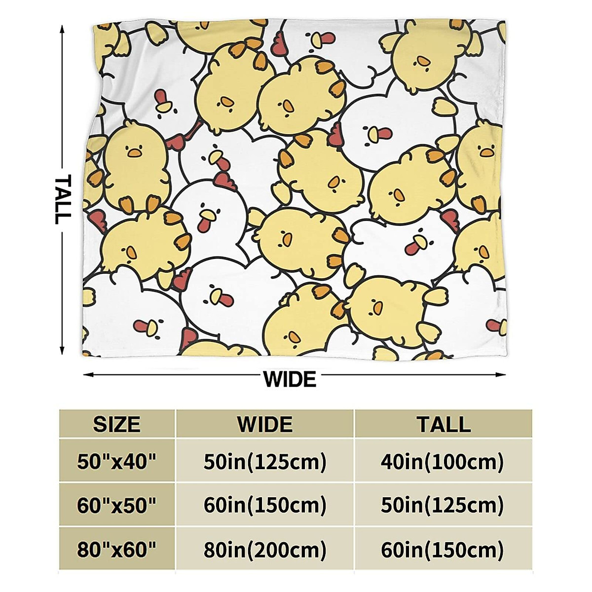 Chicken Blanket, Cute Cartoon Hen Super Soft Warm Bedding Bed Throw Blankets Girls Boys Gifts for Couch Bedroom Sofa Office, All Season Cozy Flannel Plush Blanket for Kids Adults, 50"X40"