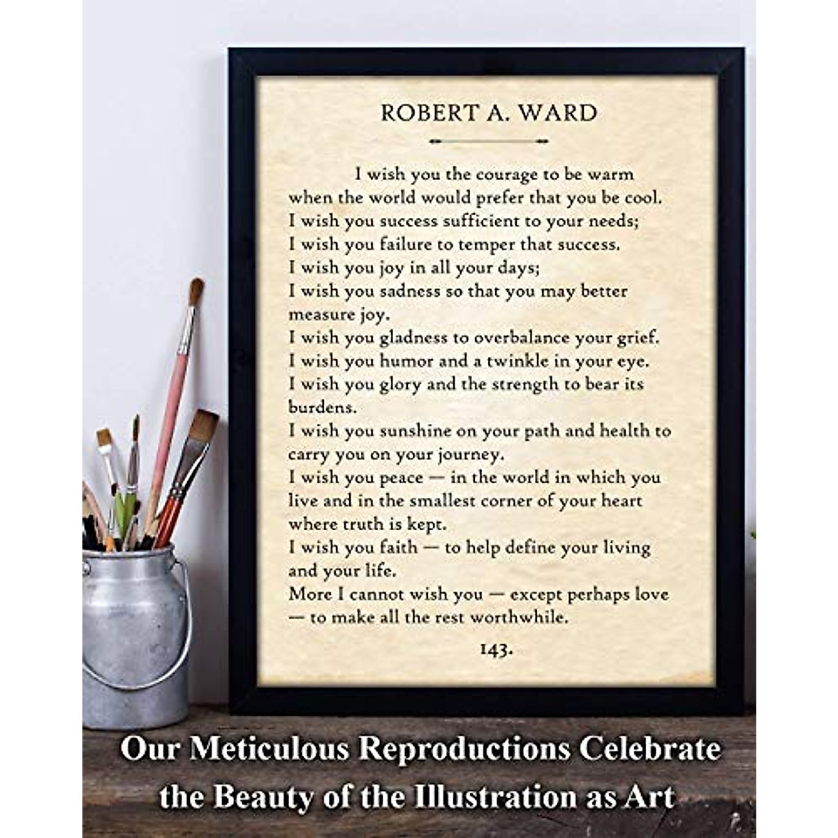 Robert Ward - I Wish You The Courage - Vintage Book Page Art Decor, School and Library Accessories, Inspirational Quote and Great for Classic Literature Book Lovers, 11x14 Unframed Print Poster