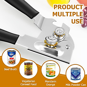 OFFBAIKU 2 pcs Commercial Can Opener Heavy Duty Hand Can Opener Manual Handheld Can Opener with Easy Crank Handle Smooth Edge for Large Cans.