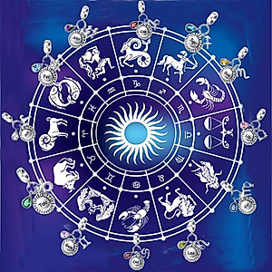 DWJSu 12 Zodiac Sign Constellation Charms fit Pandora Birthstone Charm Bracelet and Necklace Horoscope Astrology Friend Bead Birthday Gift