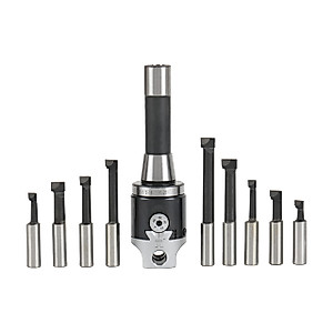 HFS(R) R8 Shank Boring Set 2" Boring Head 1/2" Carbide Boring Bar Set 9pcs for Milling