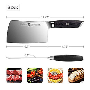 TUO Vegetable Meat Cleaver knife - Cleaver Knife 6.5 inch Chopping Chopper Butcher Knife Chinese Cleaver - German HC Steel with Pakkawood Handle - FALCON SERIES with Gift Box