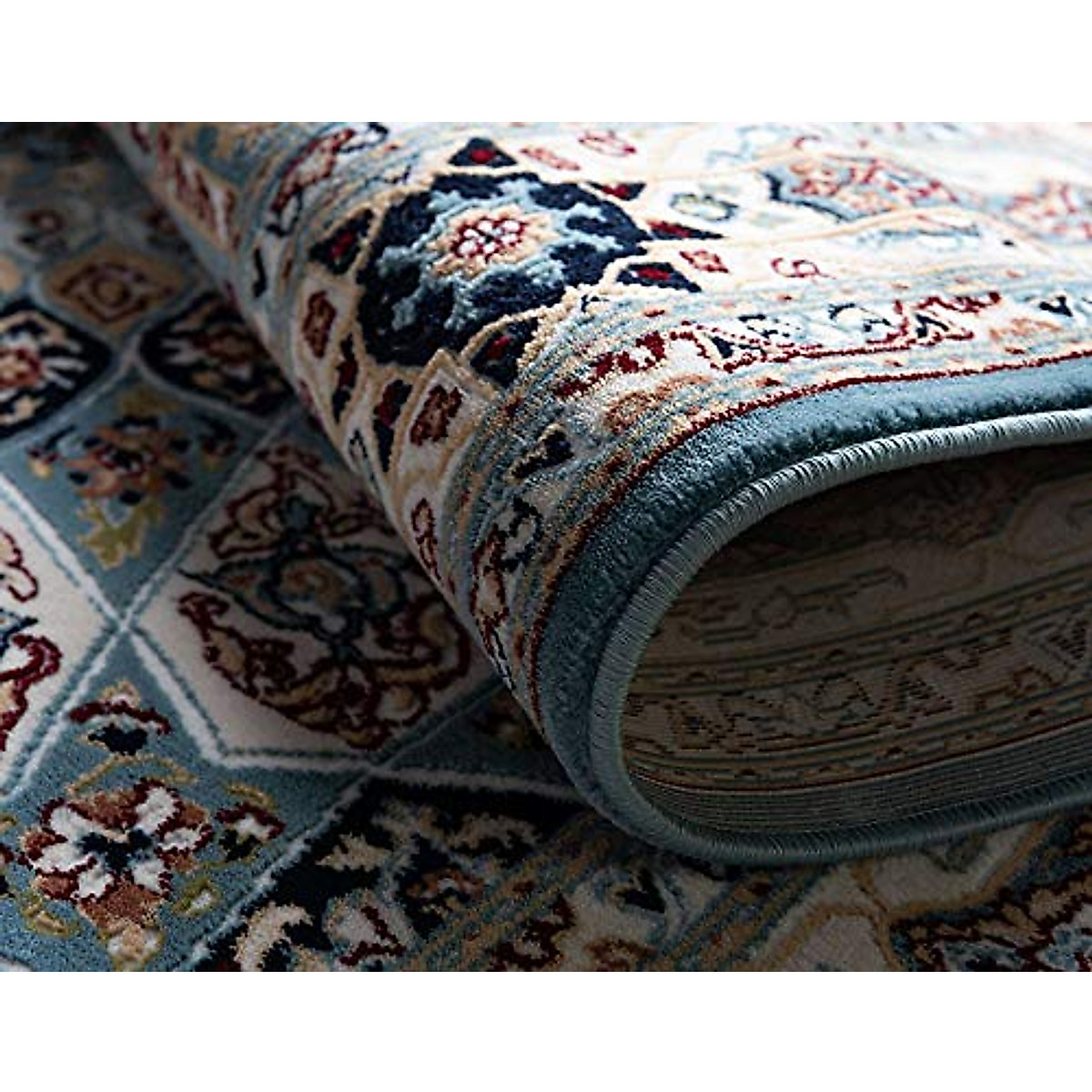 Unique Loom Narenj Collection Area Rug - Adams (10' Round Blue/Burgundy)