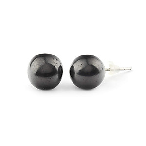 Heka Naturals Shungite Stone Earrings | Trendy Accessory for Women, Handmade Earrings - Natural Earrings for Women, Real Shungite Black Stone Crystal Earrings