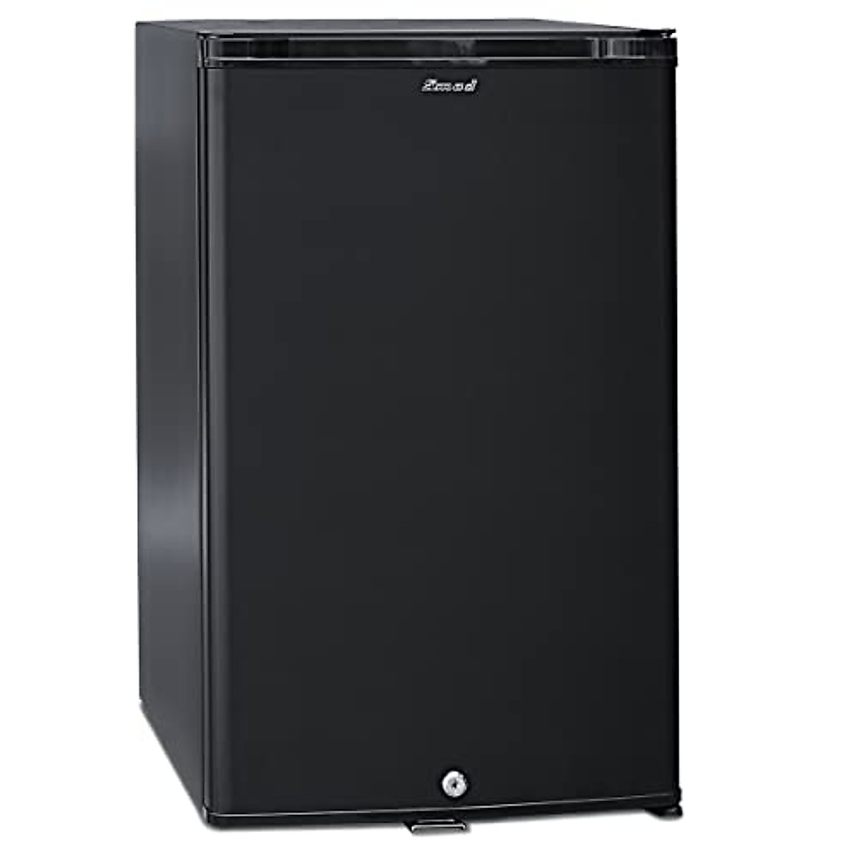 Smad No Noise 110V/12V Compact Refrigerator RV Truck Caravan Beverage Car Small Fridge with Lock, Reversible Door 1.7 Cu.Ft, Black