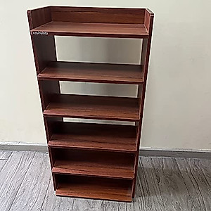 cosirulnta Shoe cabinets, 6 Tier Shoe Storage Organizer with Hooks, Narrow Shoe Rack for 8 Pairs