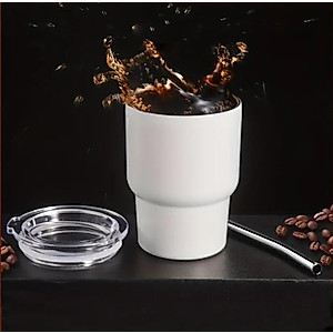 pugdodo 2 oz Cute Shot Glasses with Straw,Tumblers Set of 6 Colors,Stainless Steel Small Tumblers Cups with Lids and Straws (6 PC) (6)