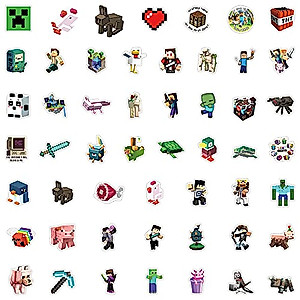 Stickers for Minecraft Party Supplies Kids Teens Boys Party Favors Toys Water Bottle Stickers Vinyl Waterproof Laptop Stickers B