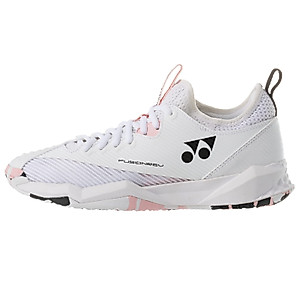 YONEX Women's Power Cushion Fusion Rev 4 Tennis Shoes (White/Pink, us_Footwear_Size_System, Adult, Women, Numeric, Medium, Numeric_9)
