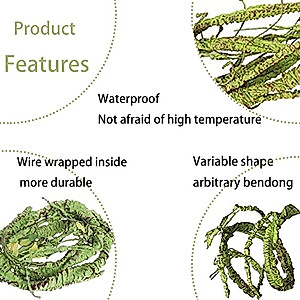 MUYG Reptile Terrarium Plants Decoration,Bearded Dragons Habitat Bendable Hanging Jungle Vines Decor Lizard Tank Artificial Leaves Plant Accessories for Lizards Snake Geckos Chameleon