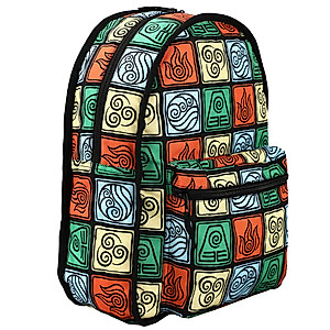 Avatar Anime Cartoon Appa and Momo Characters Reversible 3D Faux Fur Backpack