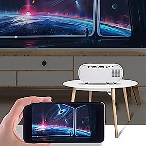 Mini LED Mini Projector Portable Multi-Function Projector 1080p HD Projector, 100 Inches HDMI Same Screen Projection High Brightness HD External Sound Effect