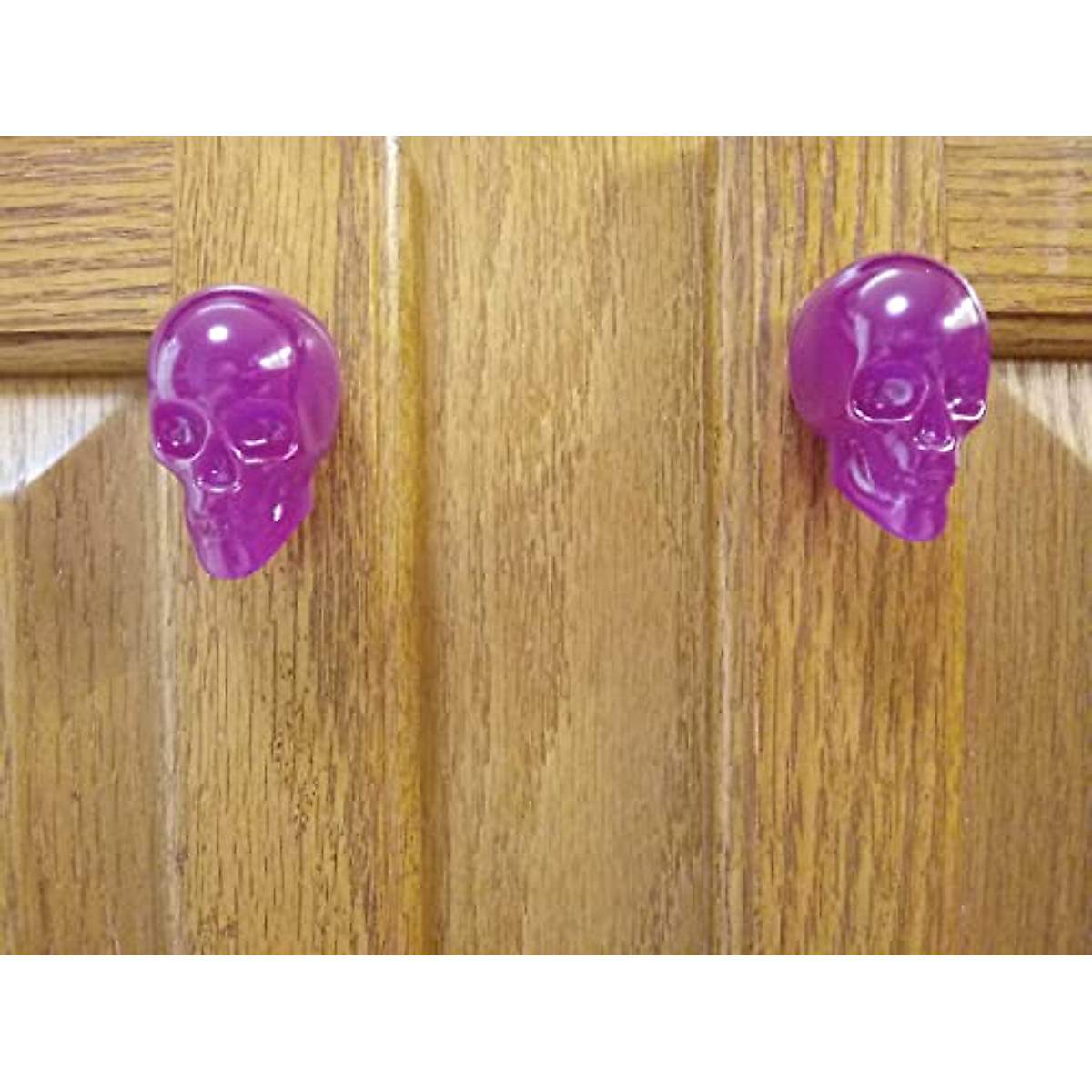 Purple Skull Cabinet Knobs/Drawer Knobs (Black Light Activated) (Set of 2)