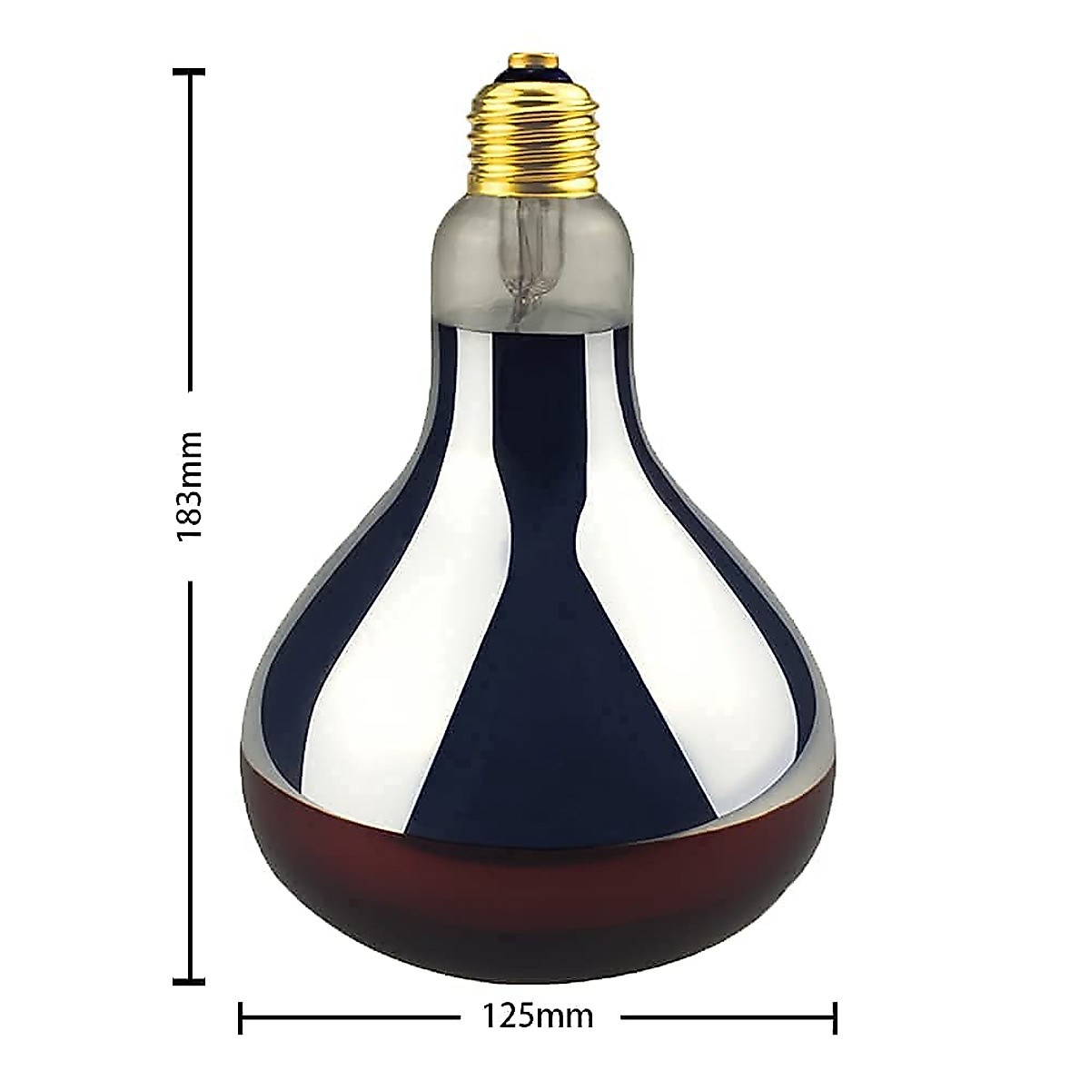 BONGBADA 2 Pack Heat Lamp Bulb R40 250 Watt Roasted Red Infrared Explosion Proof Glass Heat Lamp Bulb for Reptiles, Chicks, Food, Bathroom, and Light Therapy, Use E26 Base