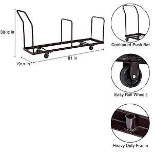 OEF Furnishings Folding Chair Dolly. Stores and Transports Chairs Measuring 15.25"-19"Width, 35 Chair Capacity