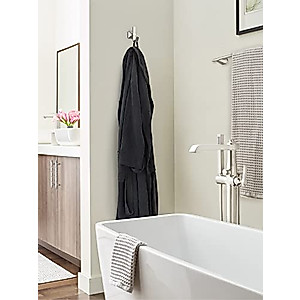 Amerock HBX36686G1026 | Burbank Single Prong Decorative Wall Hook | Satin Nickel/Polished Chrome Hook for Coats, Hats, Backpacks, Bags | Hooks for Bathroom, Bedroom, Closet, Entryway, Laundry Room