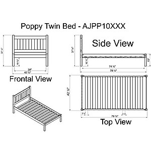 Poppy Twin Wood Platform Bed, White