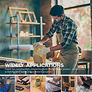 Augtouf 20 Pcs 60 Grit Wet or Dry Sandpaper, Fine Sandpaper Assortment for Wood, Metal, Resin, Automotive, Plastic Multi Purpose - 9x3.6 Inches