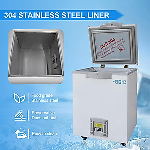 HNZXIB -86° Ultra Low Temperature Freezer Lab 28L,Lab Freezer for Laboratory Sample Storage,Ultra Low Temp Freezer,Ultra Low Temperature Freezer Lab Freezers Low Temperature Freezer Lab Refrigerators