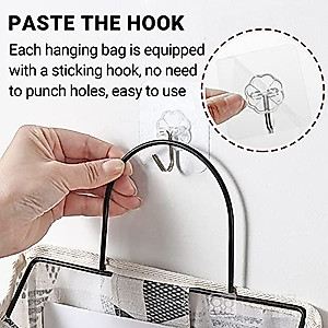 Big Pocket Wall Hanging Storage Organizer Bag, Soying Big Pocket Fabric Hanging Storage Basket Organizer Box for Home Kitchen Closet Bathroom (2Pack-B)