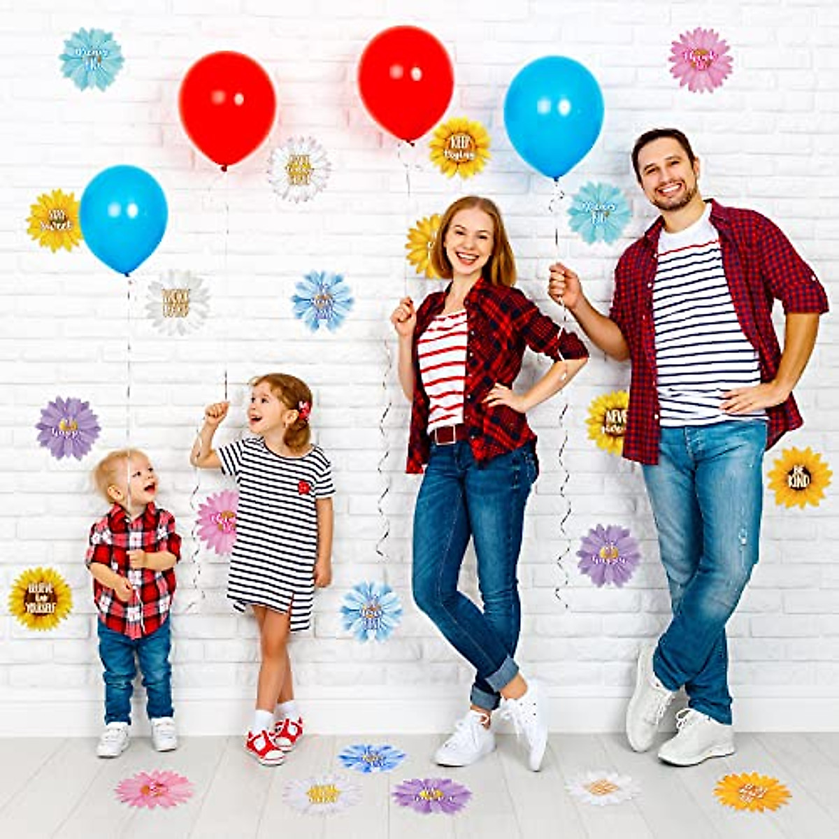 36 Pieces Sun Flower Spring Cutouts with Growth Mindset Bulletin Board Springtime Confetti Positive Sayings Accents Motivational Inspirational Quote Cards for Classroom School (Fresh Color)