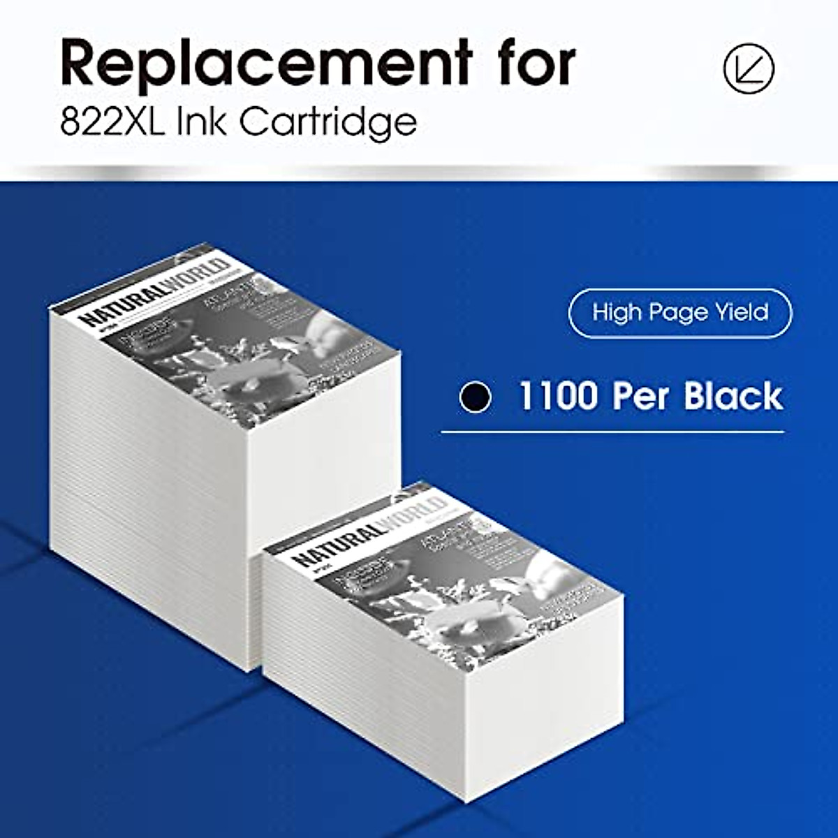 822XL Remanufactured Replacement for Epson 822 Black Ink Cartridges T822 T822XL for Workforce Pro WF-4820 WF-4830 WF-3820 WF-4833 WF-4834 Printer WF 3820 4820 4830 4833 4833(2 Pack)