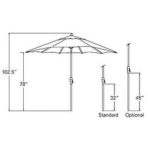 9-Foot Treasure Garden (Model 920) Push Button-Tilt Market Umbrella with Bronze Frame and Obravia2 Fabric: Forest Green