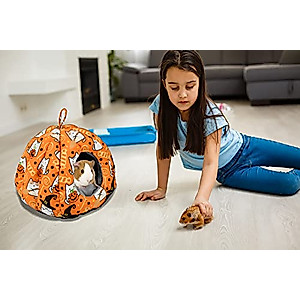 ShuRung Halloween Guinea Pig Hideout Bed Cave Hamster Hideout Bed House Winter Warm Cozy Fleece Washable for Dwarf Rabbit Bunny Ferret Hamster Chinchilla Hedgehog