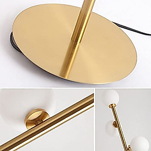 JiuZhuo Mid-Century Floor Lamps Modern 62'' LED Gold 9-Light Tree Floor Lamp with White Glass Globe for Living Room