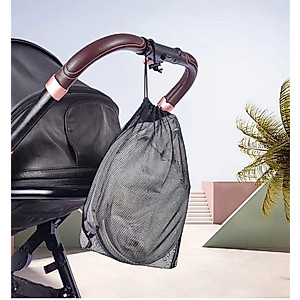 MINILUJIA Universal Foldable Star Mosquito Net and Storage Bag for Baby Stroller with Zipper Visible Breathable Sun Cover Bassinet Mesh Cover for Car Seat,Bassinets,Cradles,Cribs (Black with Star)