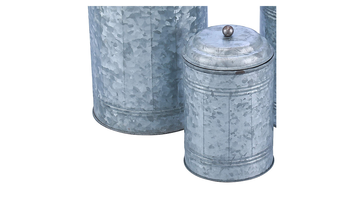 Benjara Rustic Metal Canisters Set - Stylish Kitchen Storage