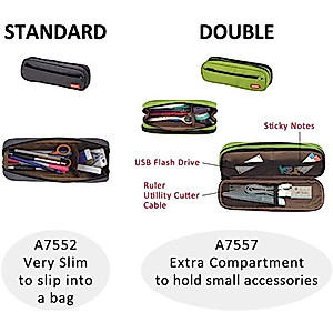 LIHITLAB Pen Case, 9.4 x 1.8 x 3 inches, Black (A7552-24)