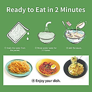 Hethstia Shirataki Noodle, Konjac Ramen(61.38oz), 6 Pack Flavored Angel Hair, Variety Flavor