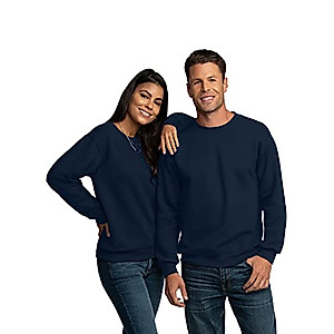 Fruit of the Loom Men's Moisture Wicking Eversoft Fleece Sweatshirt, Navy, Large