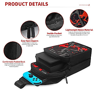 AIOMEST Travel Carry Bag for Switch, N-Switch Accessory Durable Shoulder Bag, Cross body Backpack with Breathable Mesh, Carrying Case for Game Sets