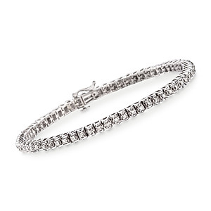 Ross-Simons 1.00 ct. t.w. Diamond Tennis Bracelet in Sterling Silver. 7.25 inches