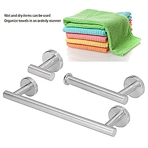 Punch-Free Towel Rack,Otufan Stainless Steel Hangable Towel Rod Free Punch Storage Single Rod Cabinet Bathroom Hanger Suitable for Bathroom Kitchen(#1)