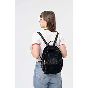 Alissie Mini Purse Backpacks for Women Furry Bag Kawaii Fluffy Fuzzy Bag anime Faux Fur 2 in 1 Travel Daypacks