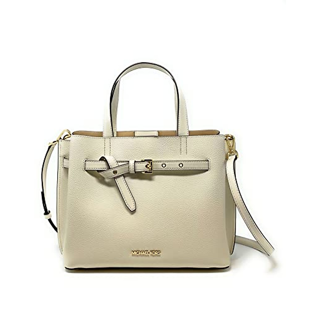 MICHAEL KORS EMILIA LARGE SATCHEL SHOULDER CROSSBODY BAG (CREAM)