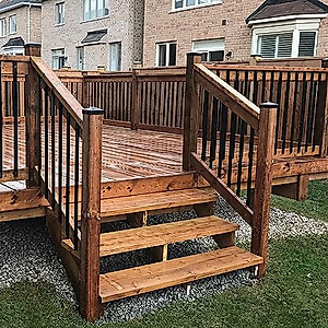 Nuvo Iron RCTB32 10 Pack Baluster, 32" Rectangular Plastic End Caps, Black, 10 Count