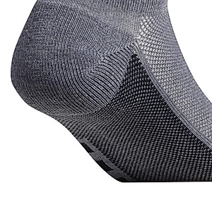 adidas Men's Superlite Stripe 3 No Show Socks (3-Pair), Heather Dark Grey/Black/Night Grey, Large