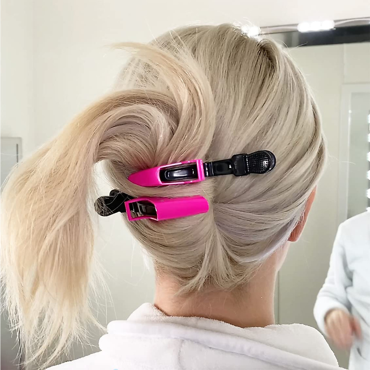 HH&LL Hair Clips for Women – Wide Teeth & Double-Hinged Design – Alligator Styling Sectioning Clips of Professional Hair Salon Quality - 10Pack (Mixing)