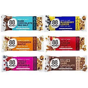 88 Acres Granola Bars | Gluten Free, Nut-Free Oat and Seed Snack Bar | Vegan & Non GMO | 6 Pack (Variety Pack)…
