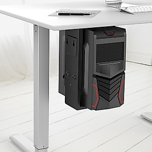HumanCentric Adjustable Under Desk PC Mount and CPU Holder Wall Mount, PC Mount Under Desk Computer Mount That Fits Most PC or Computer Cases, PC Holder Under Desk Tower Mount, PC Under Desk Mount
